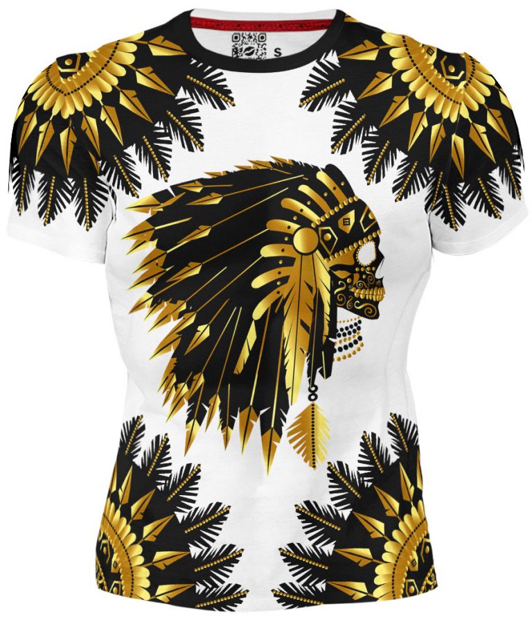 Playera Calavera Apache Dorada