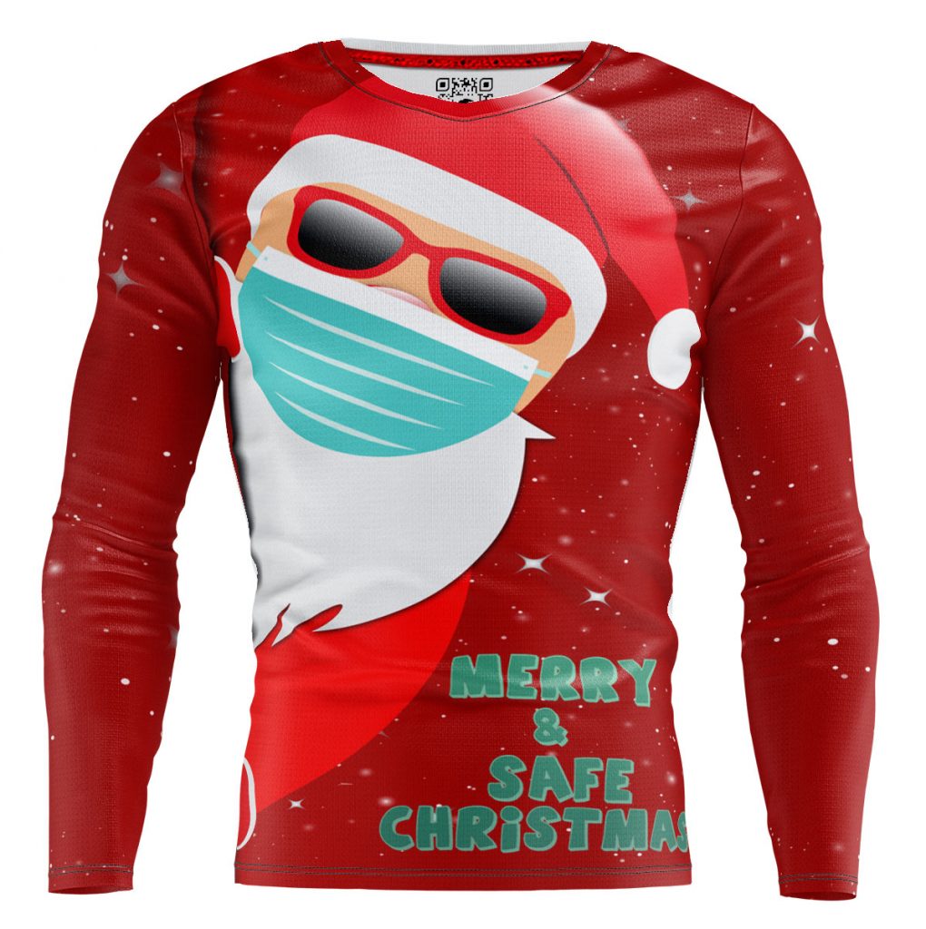 Playera Sublimado Feliz Navidad Santa Cool Cuarentena Rojo