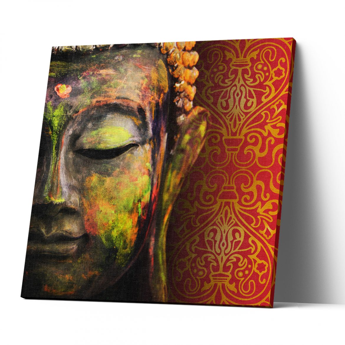 Cuadro Canvas Buda Meditación Oriental Rojo