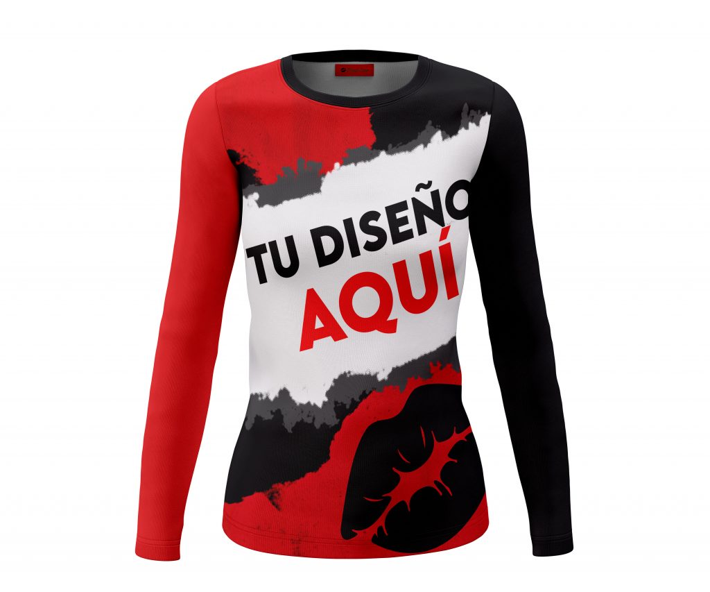 Playera Jersey Sublimada Full Print Dama Personalizada Manga Larga