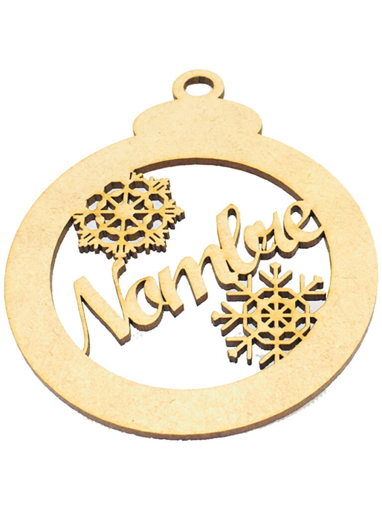 Esferas Navidad Personalizada De 10cm Madera Mdf Mayoreo