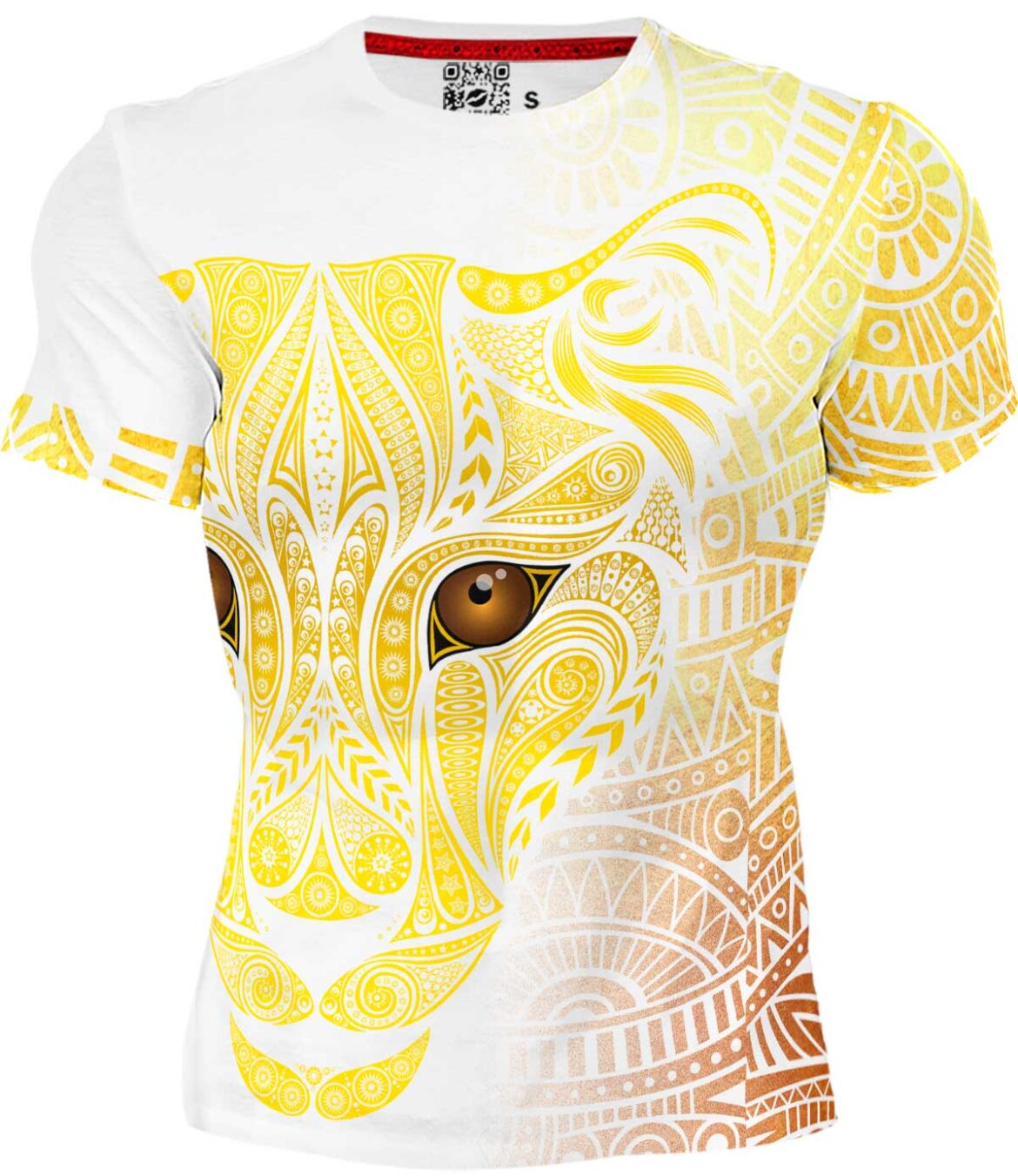 Playera Sublimada Caballero Blanca Jaguar Grecas Dorado