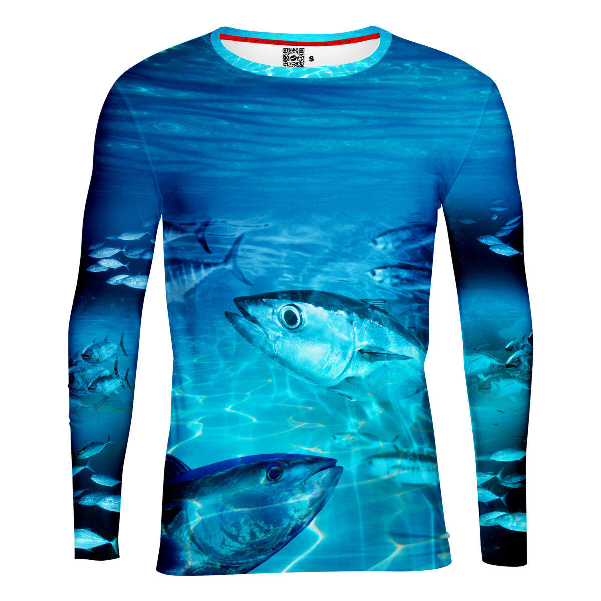 Playera Jersey Pesca M Larga Peces Tuna Mar Agua Azul