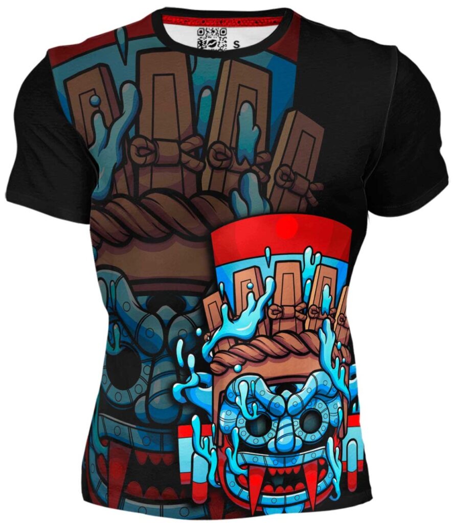 Playera Full Print Sublimada Caballero México Prehispánico Tláloc Dios Lluvia MC