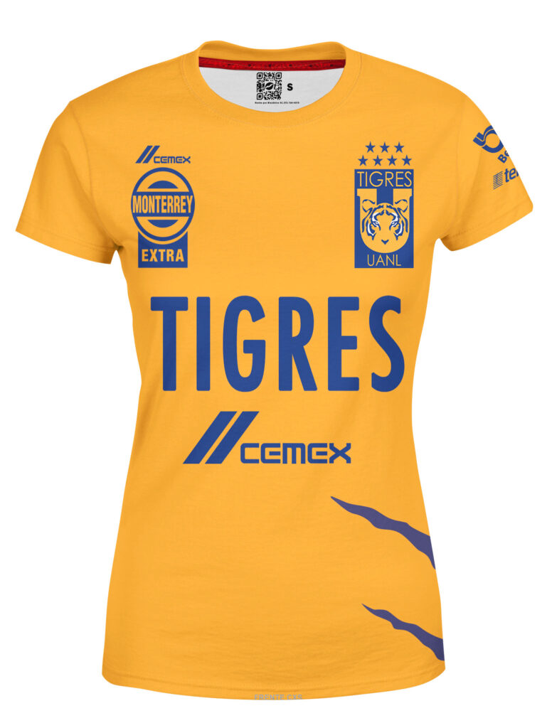 Playera Full Print Dama Futbol Uniforme Tigres