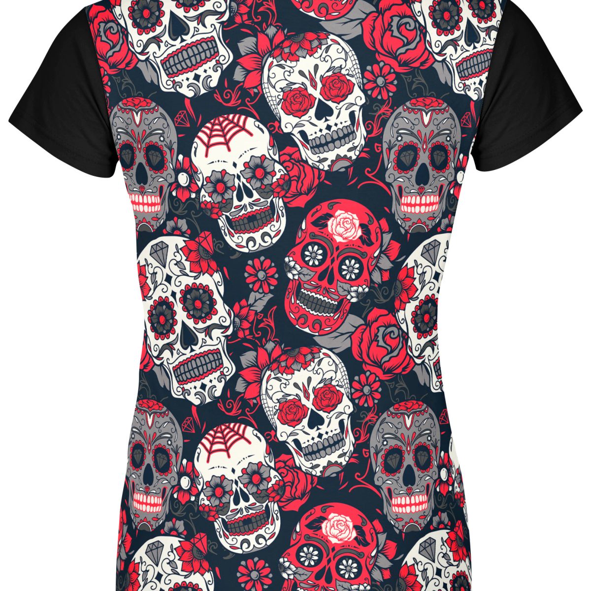 Playera Full Print Dama calaveras-de-azúcar-collage