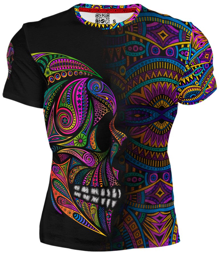 Playera Caballero Manga Corta Mándala Tribal Colores
