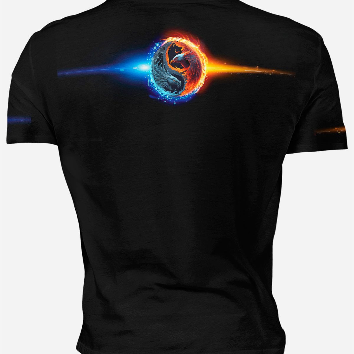 Playera Caballero Manga Corta Ying Yang Fénix C0030