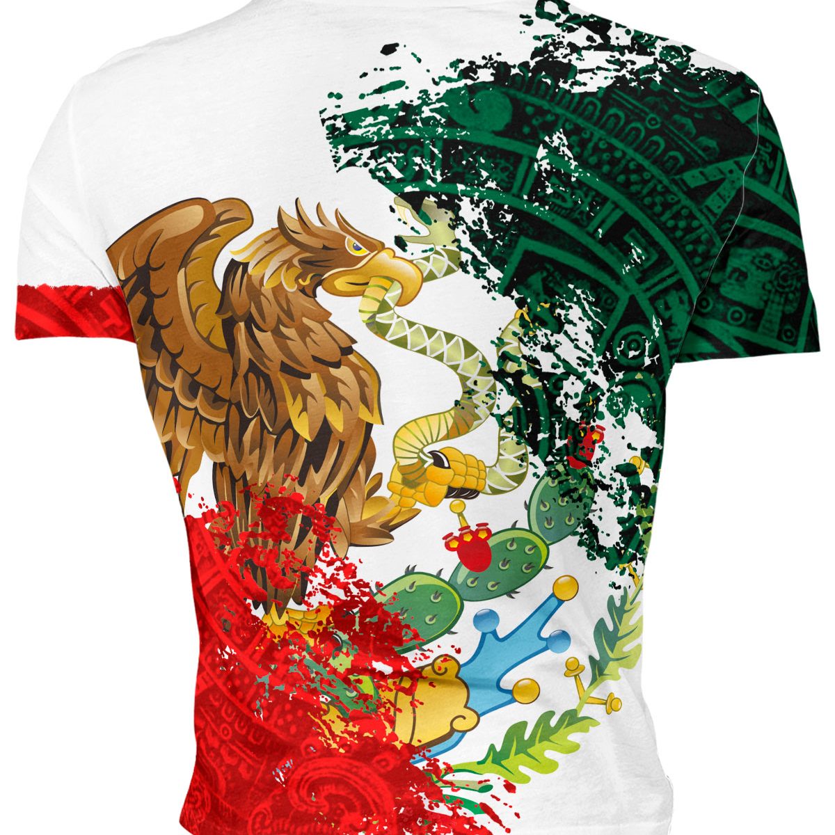 Playera Caballero Manga Corta Águila Manchas Tricolor A0066